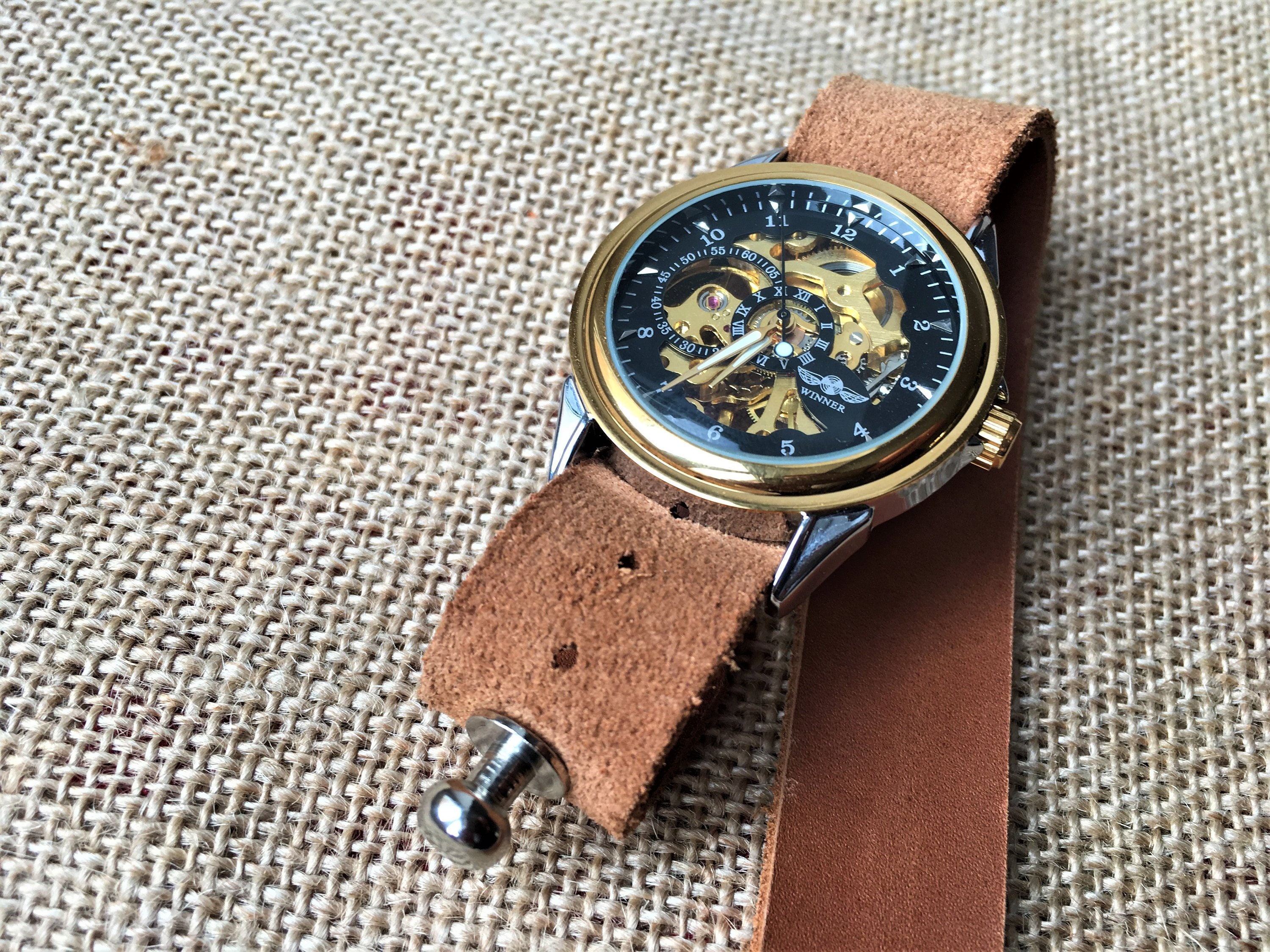 Engraved Watch, Personalized Watch, Skeleton Watch, Anniversary Gift ...