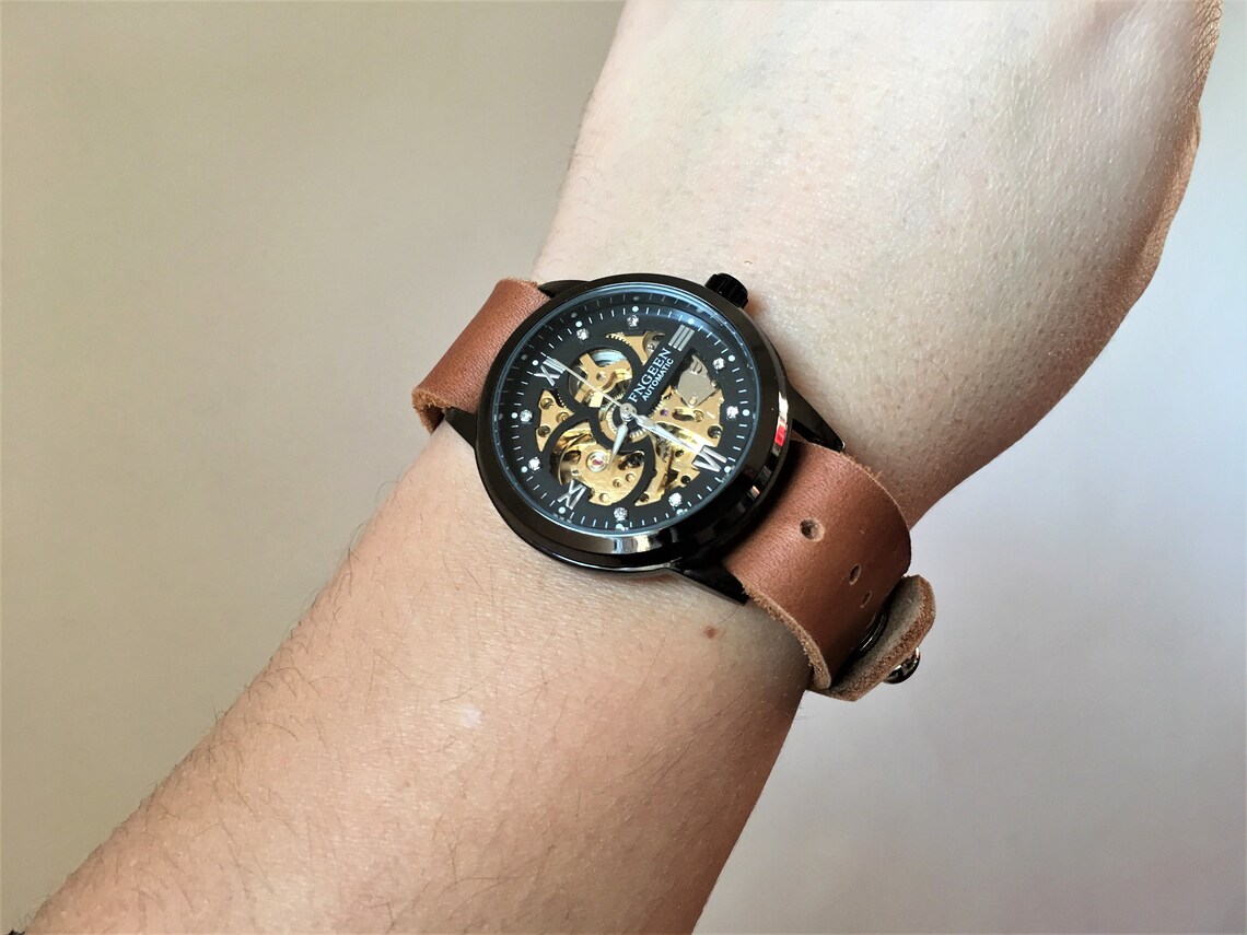 Engraved Watch Personalized Watch Skeleton Watch | Etsy