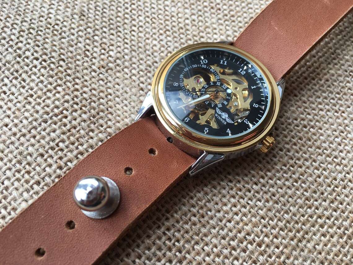 Engraved watch Personalized watch skeleton watch | Etsy