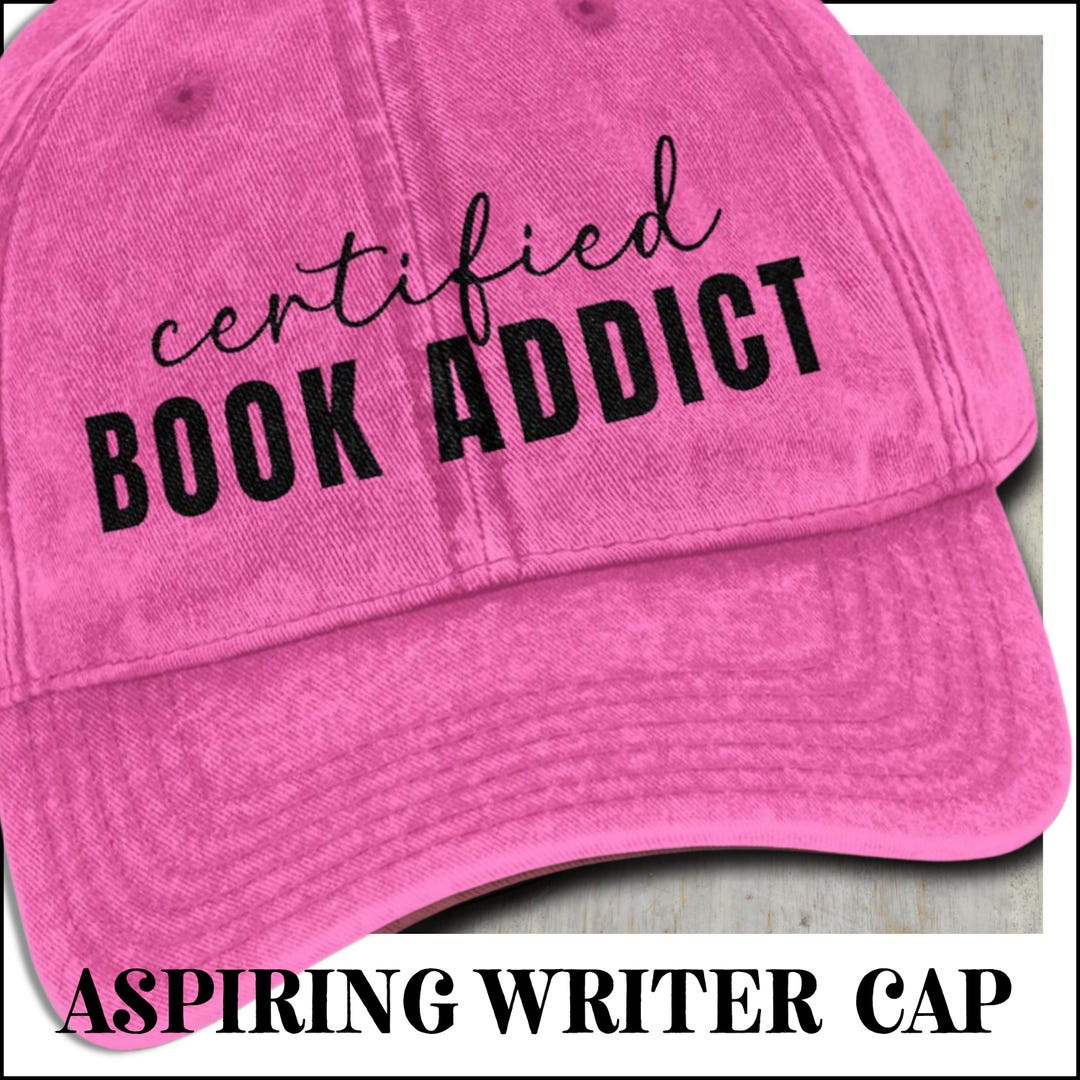Vintage Cotton Twill Cap, "certified Book Addict" Embroidered Hat ...