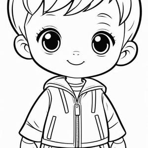 Printable Coloring Pages 50 Sheets Cute Boys Art Coloring Pages – Fun ...