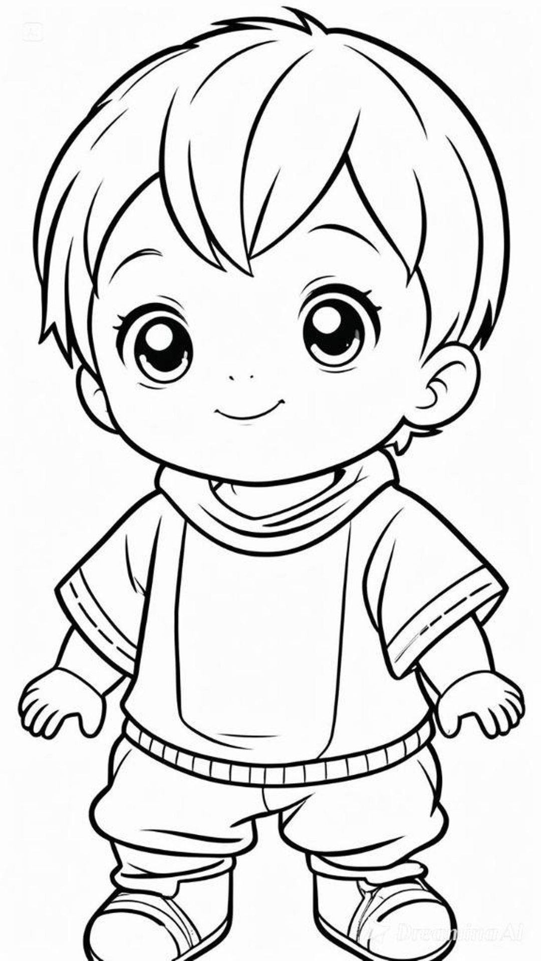 50 Cute Boys Art Coloring Pages – Fun and Relaxing Printable for Kids ...