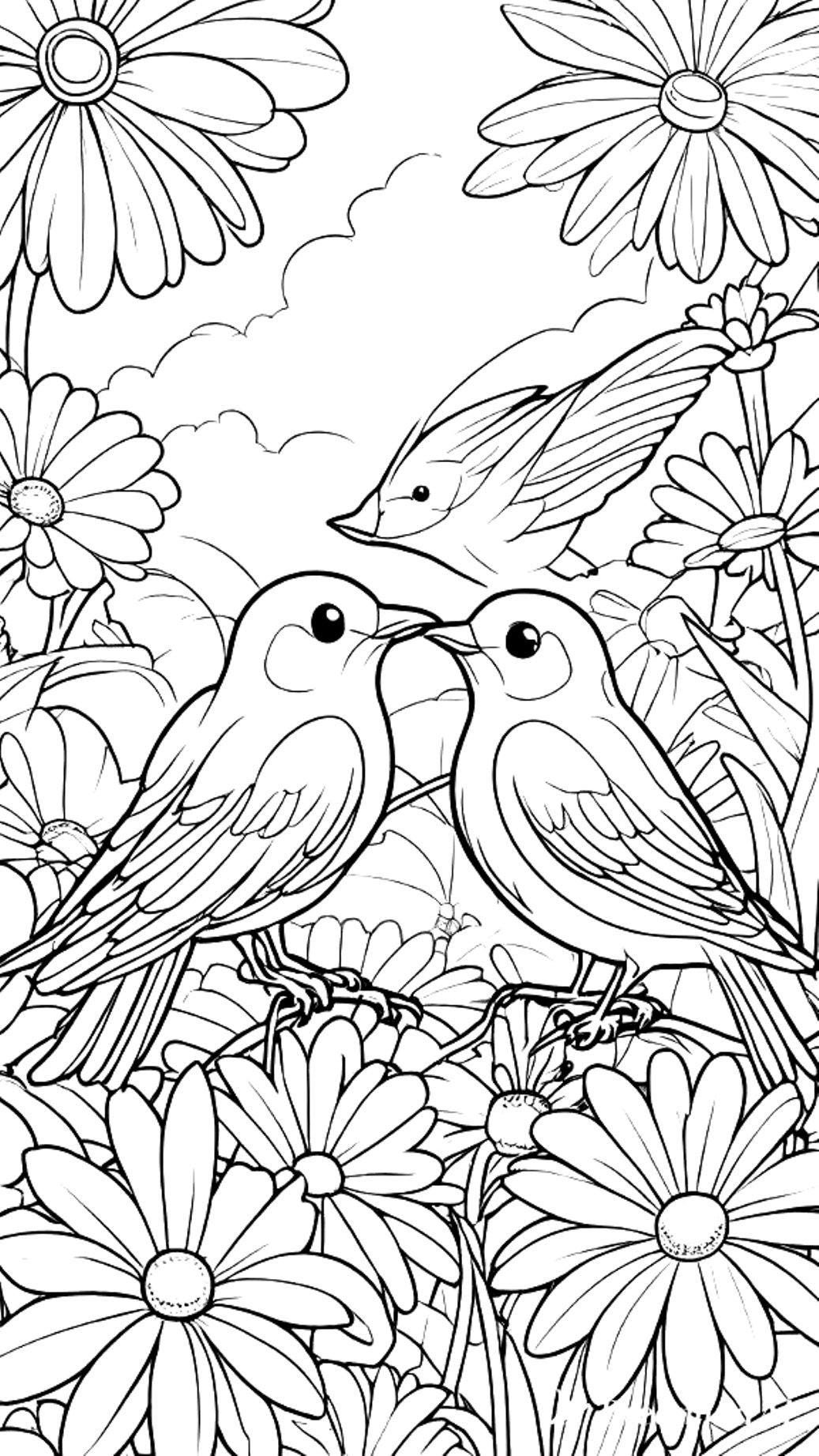 50 Cute Bird Art Coloring Pages – Fun and Relaxing Printable for Kids ...