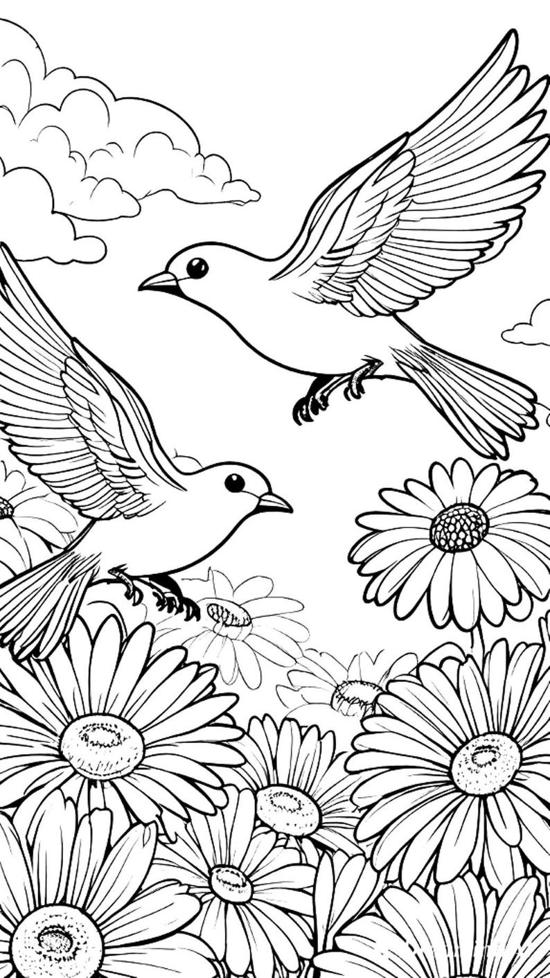 50 Cute Bird Art Coloring Pages – Fun and Relaxing Printable for Kids ...