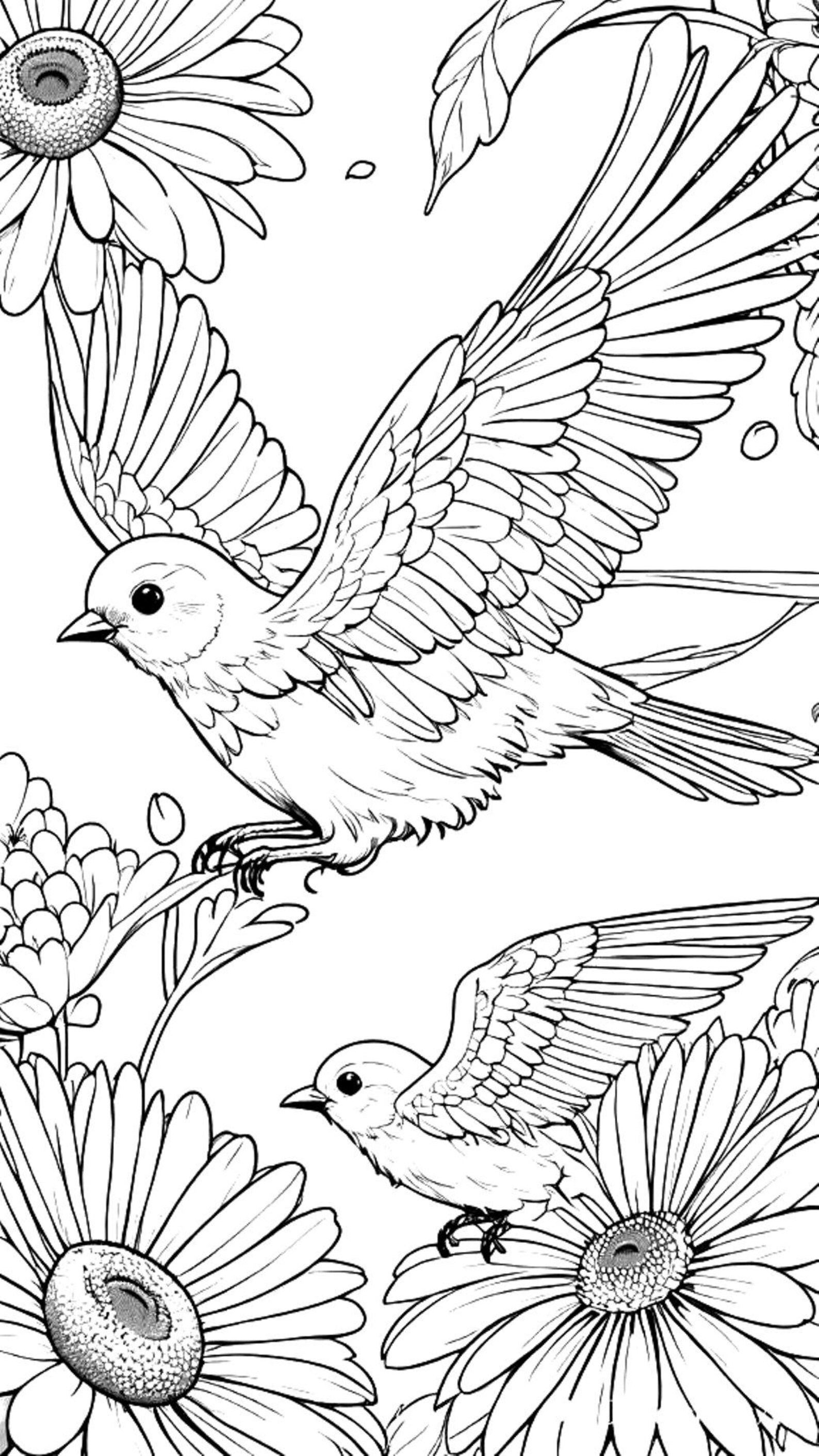 50 feuilles de coloriages d'oiseaux mignons à imprimer - Amusant et ...