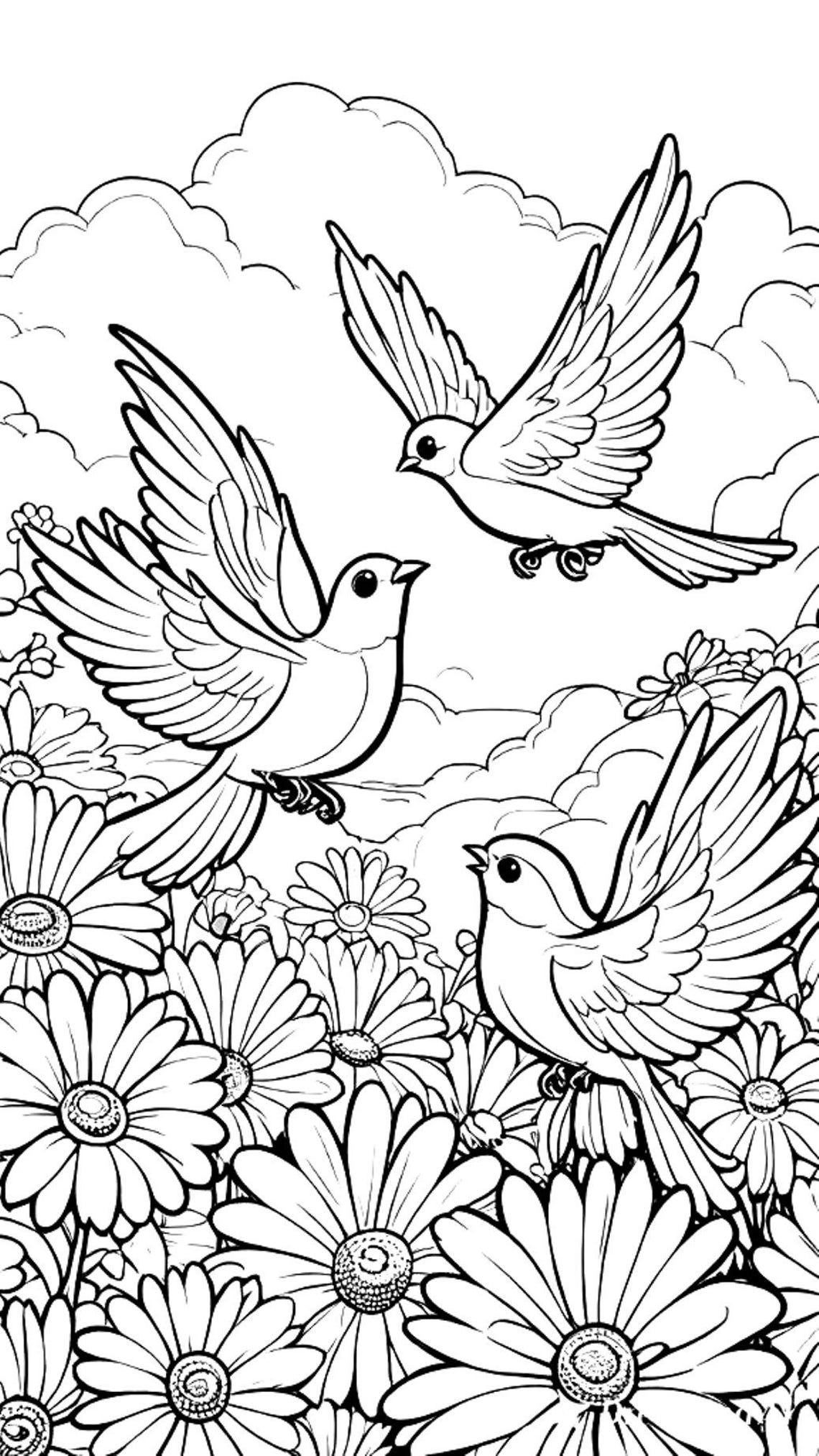 50 Cute Bird Art Coloring Pages – Fun and Relaxing Printable for Kids ...