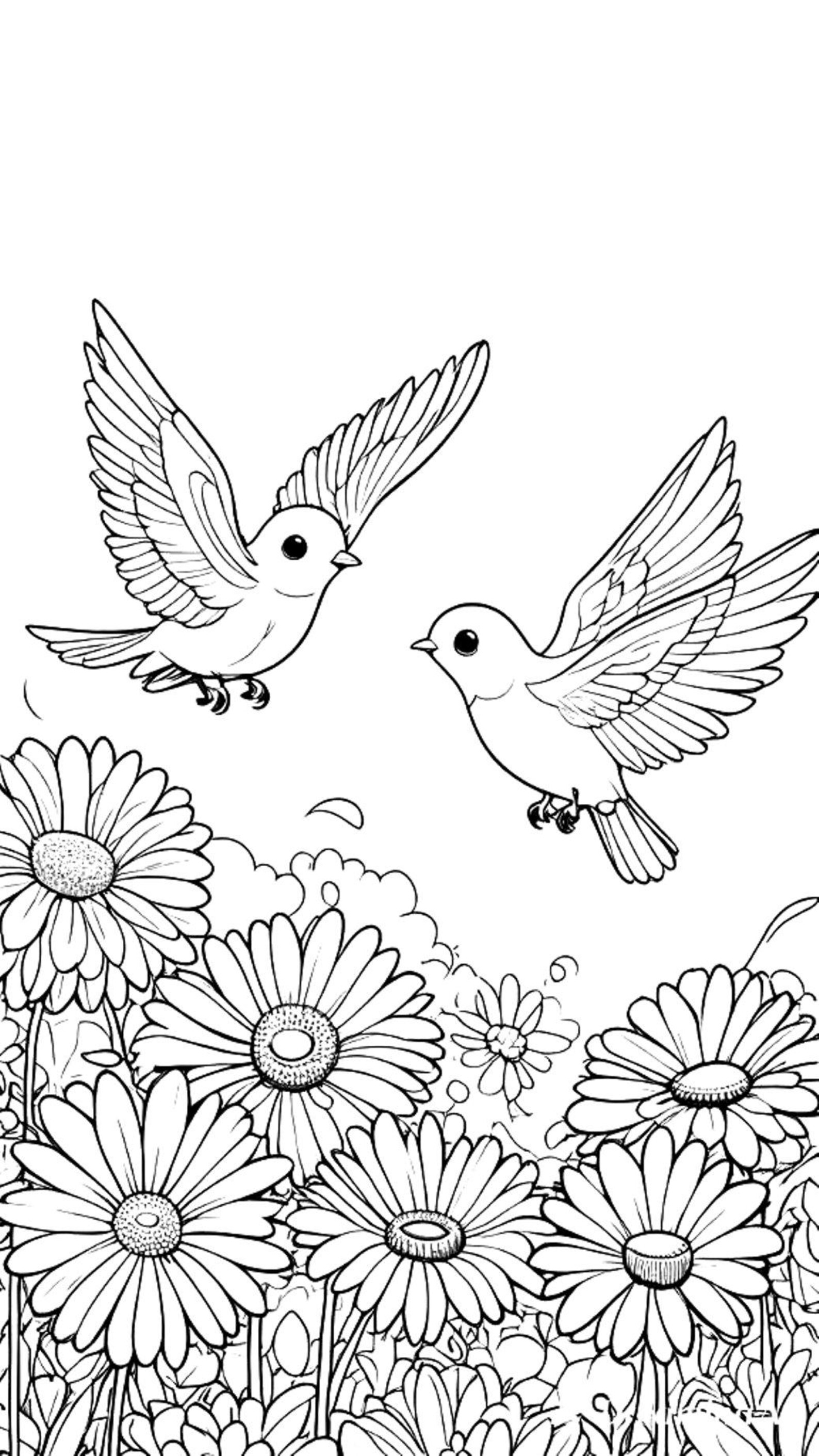50 Cute Bird Art Coloring Pages – Fun and Relaxing Printable for Kids ...