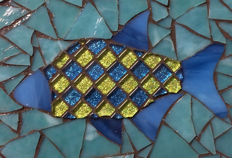 Stained Glass Mosaic Fish Carp Diem | Etsy