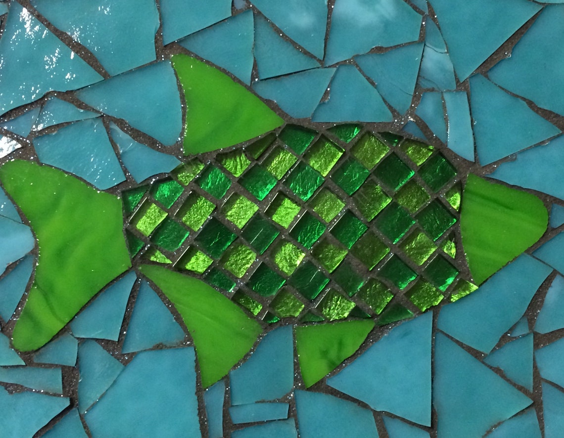 Stained Glass Mosaic Fish Carp Diem | Etsy