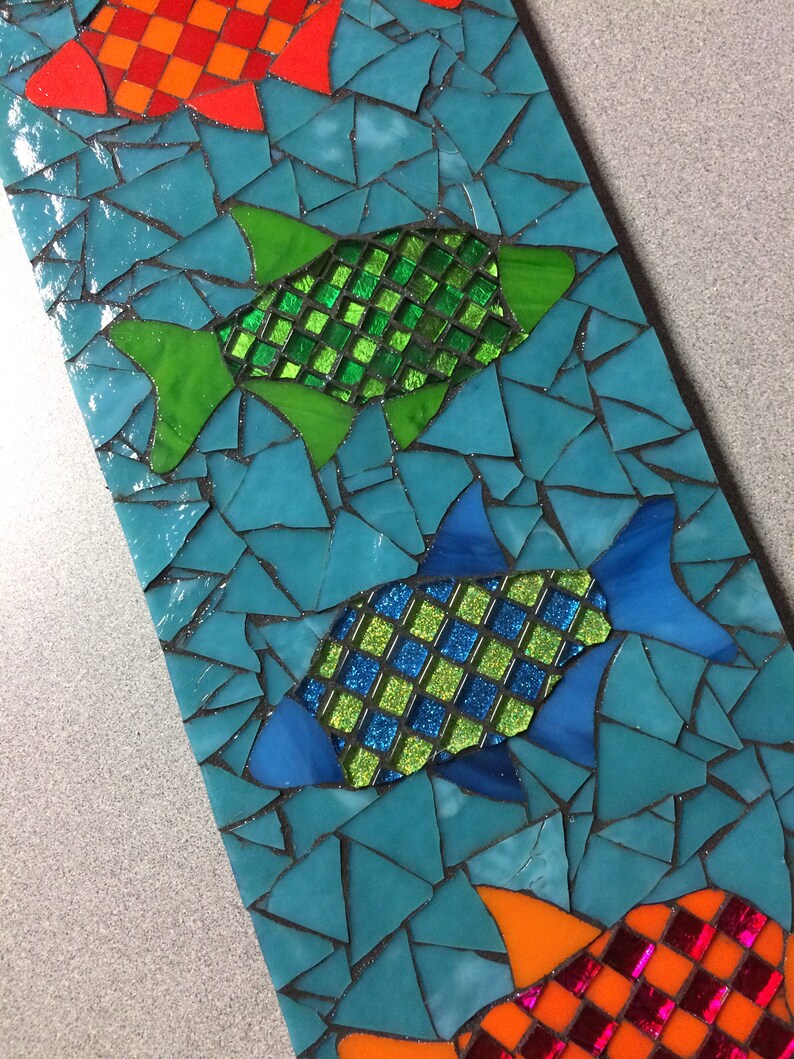 Stained Glass Mosaic Fish Carp Diem | Etsy