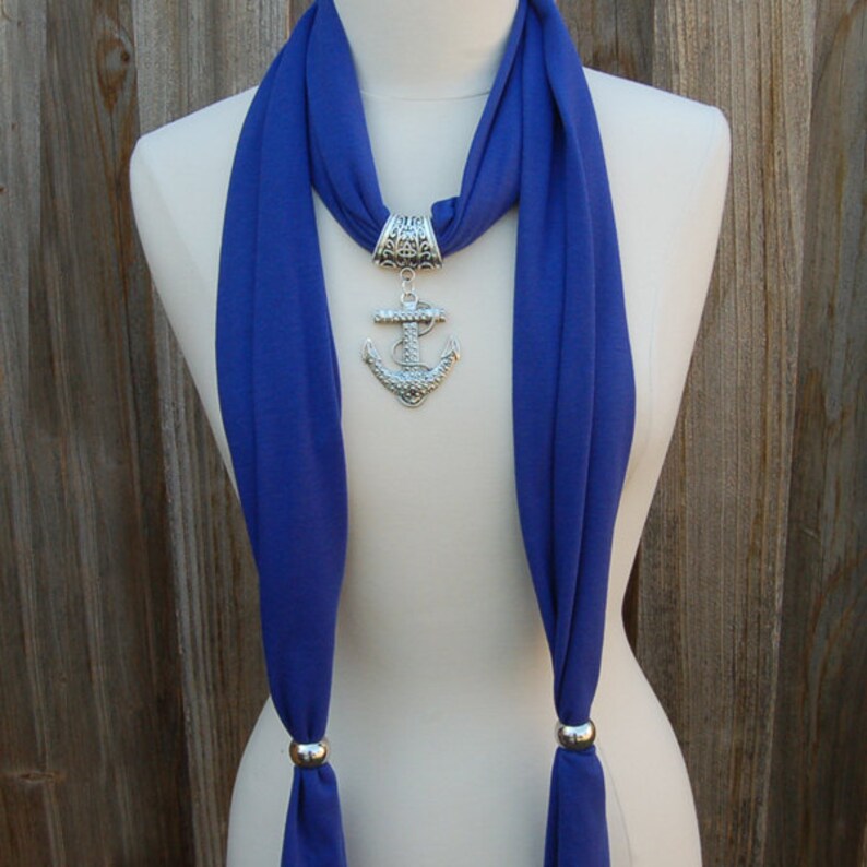 Scarf Pendant Silver Anchor Scarf Jewelry - Etsy
