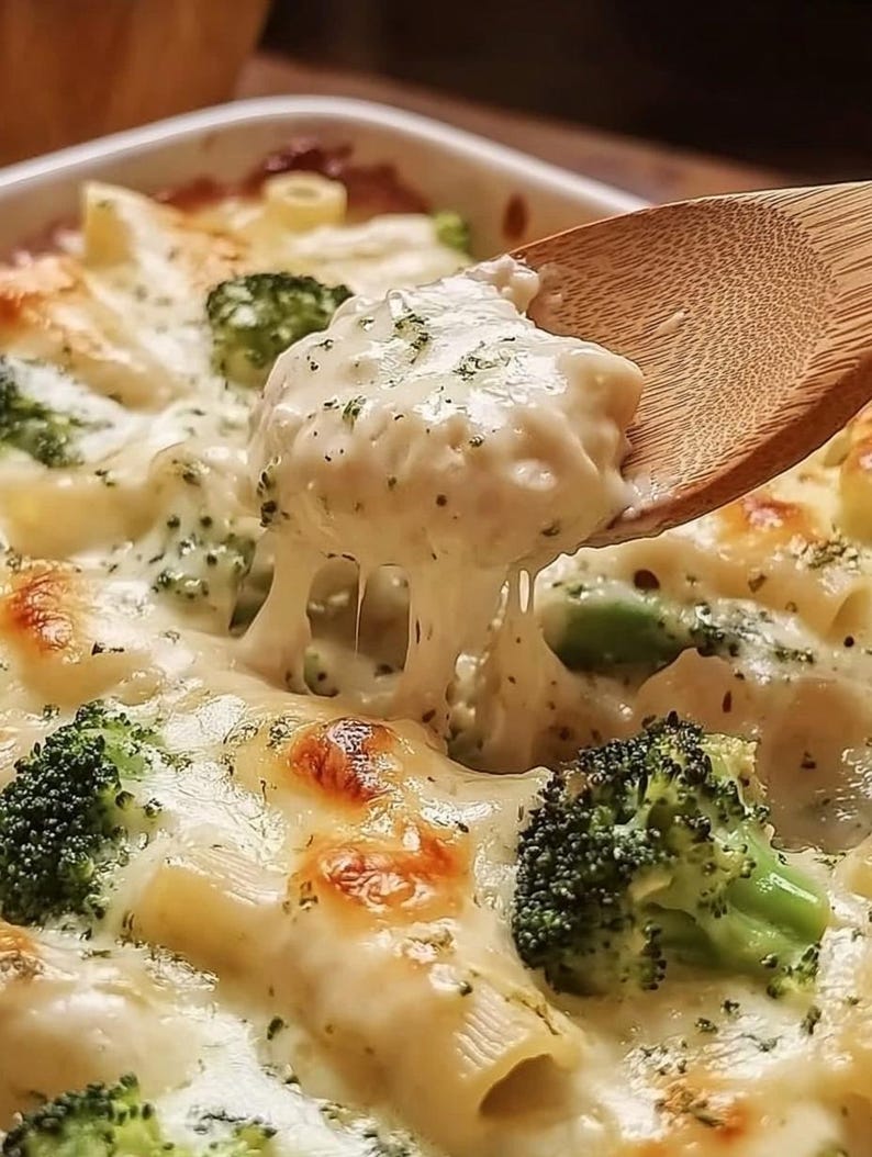 Cheesy Chicken Broccoli Pasta Bake Recipe Download. - Etsy
