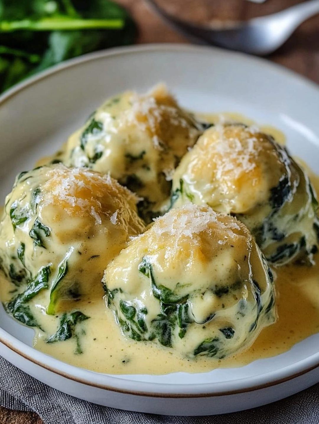 Best Recipe for Spinach Dumplings With Cheese Sauce Download. - Etsy Canada