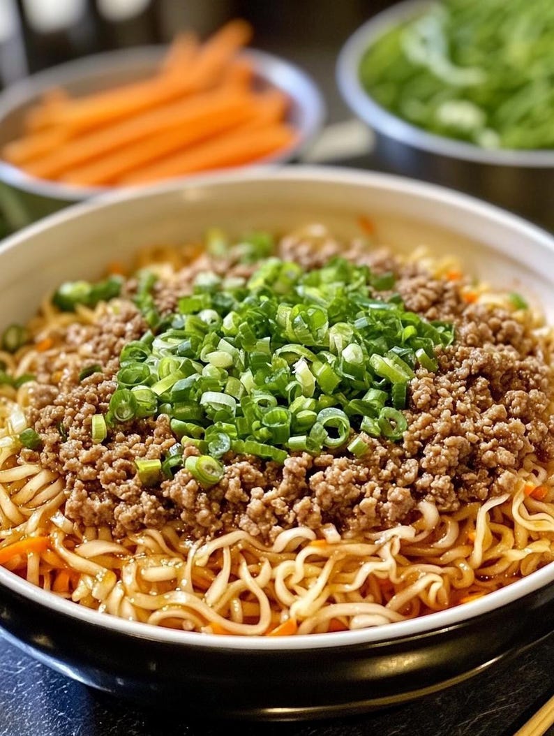 Savory Minced Meat Noodles Recipe Download. - Etsy