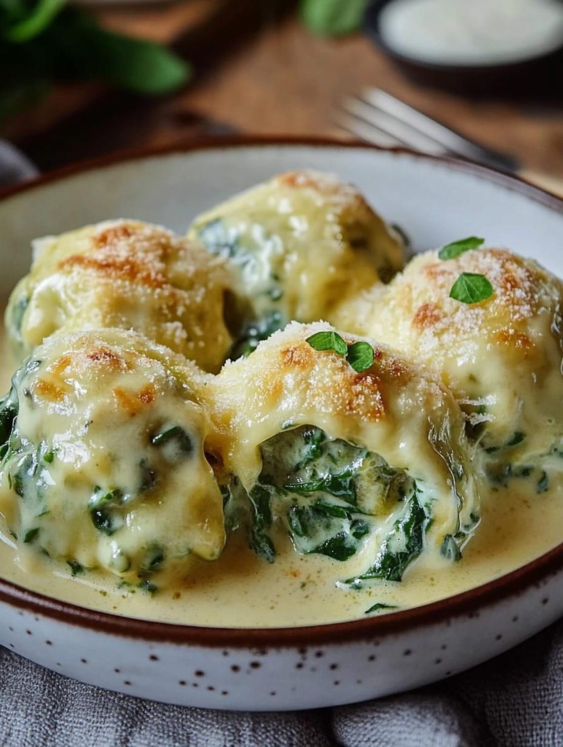 Best Recipe for Spinach Dumplings With Cheese Sauce Download. - Etsy Canada