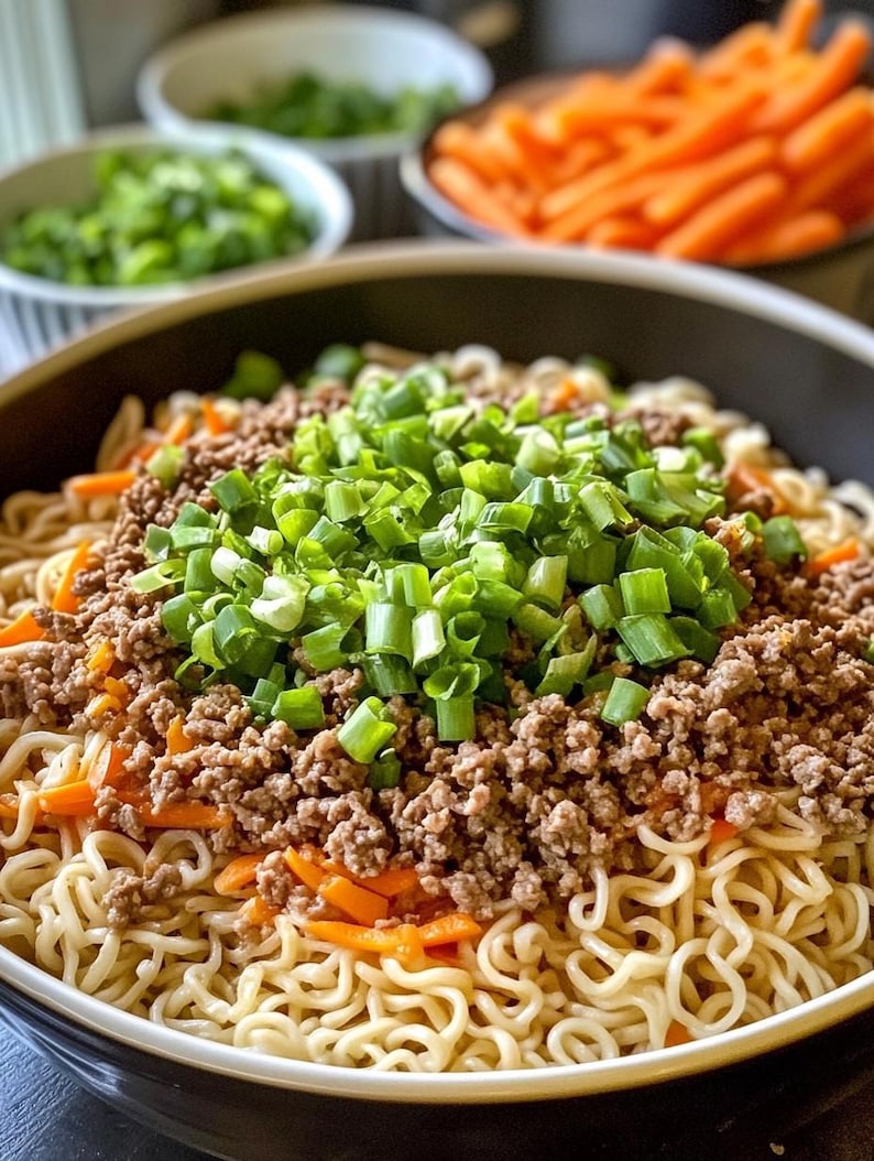 Savory Minced Meat Noodles Recipe Download. - Etsy
