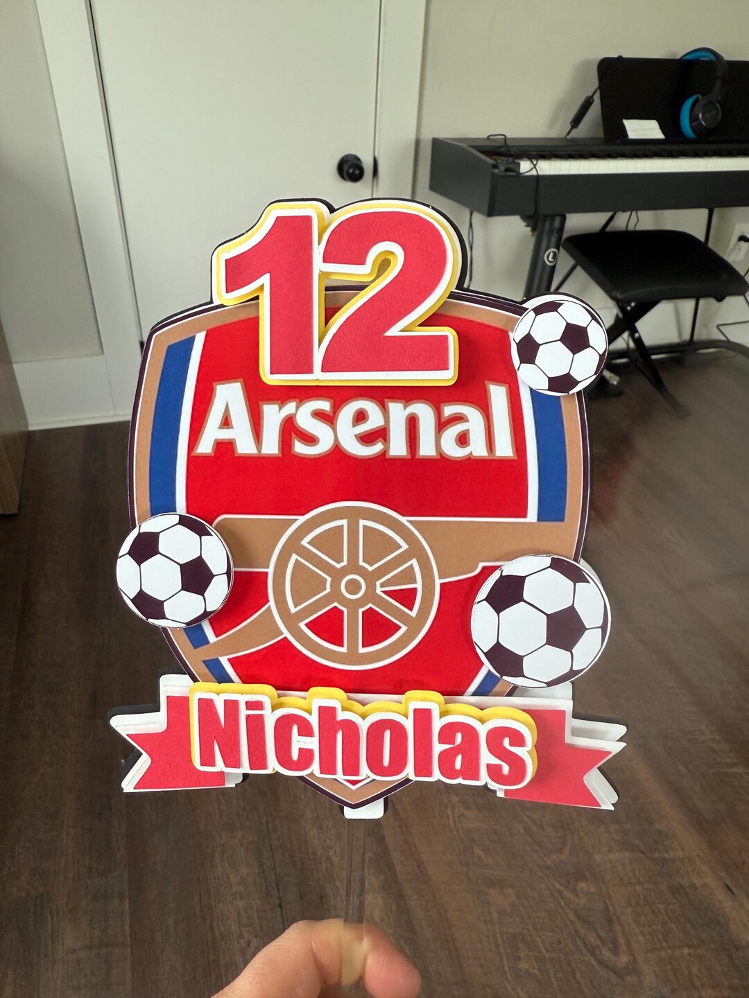 Personalized Arsenal Soccer Team Cake Topper: 3D Layered Design - Etsy