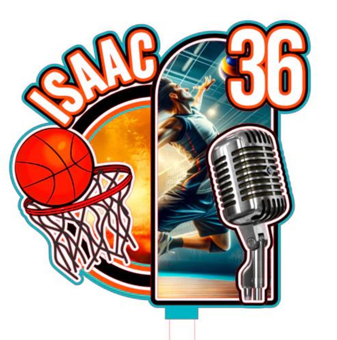 Personalized 3D Basketball Cake Topper - Custom Sports Birthday ...