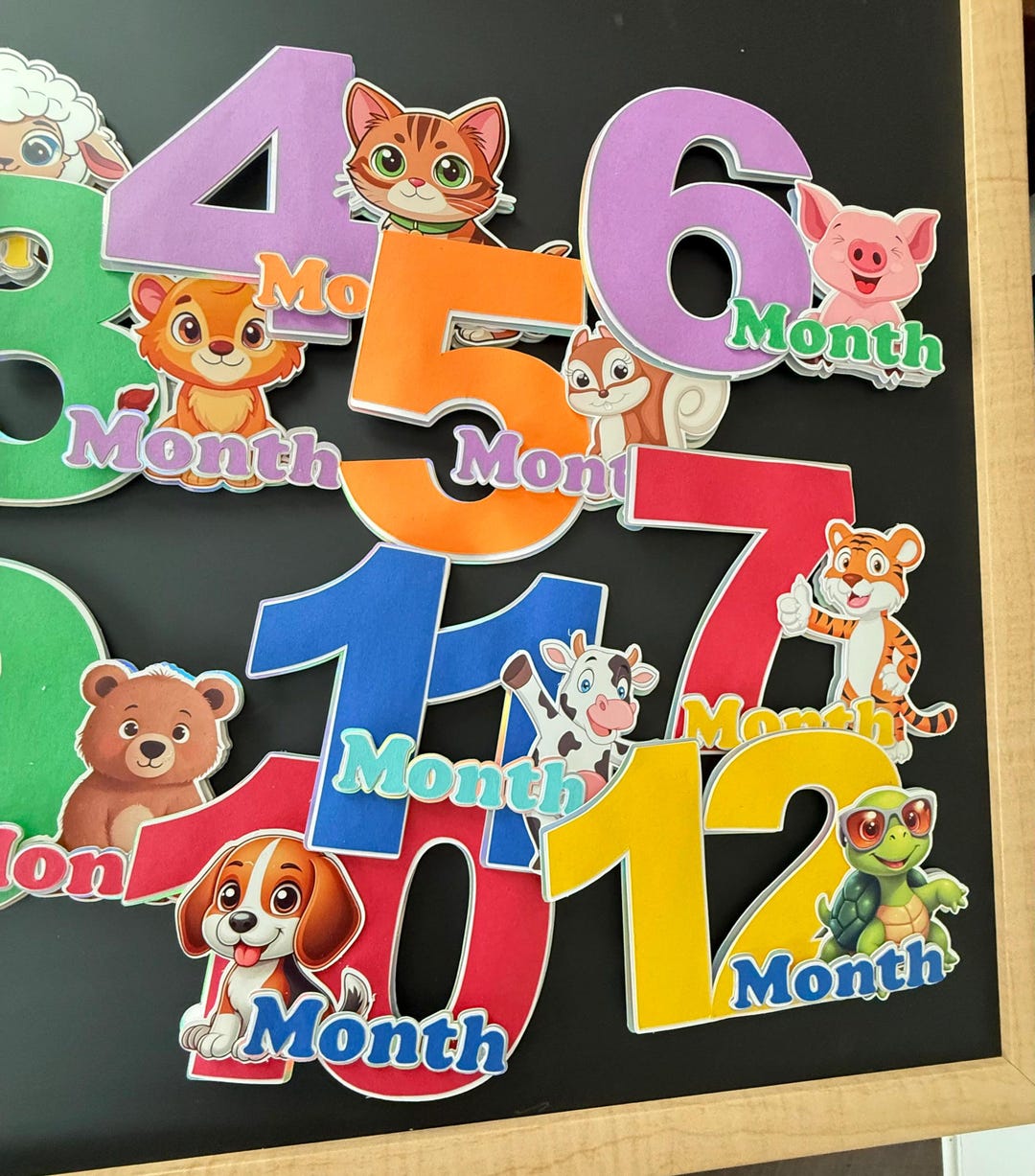 12-pack Baby Month Milestones Numbers - Etsy