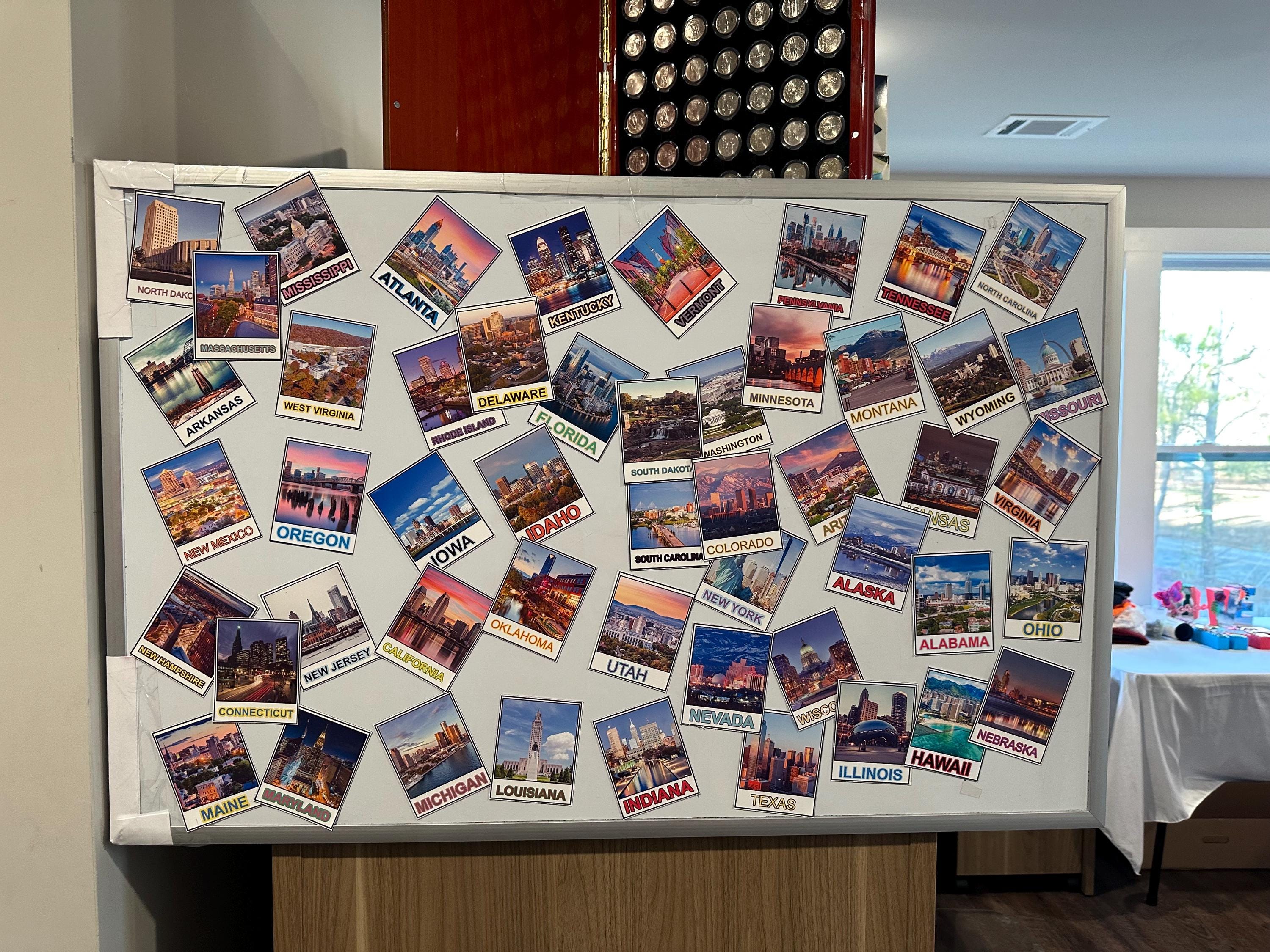 50-pack State Magnets – Complete USA Map Set – All 50 States ...