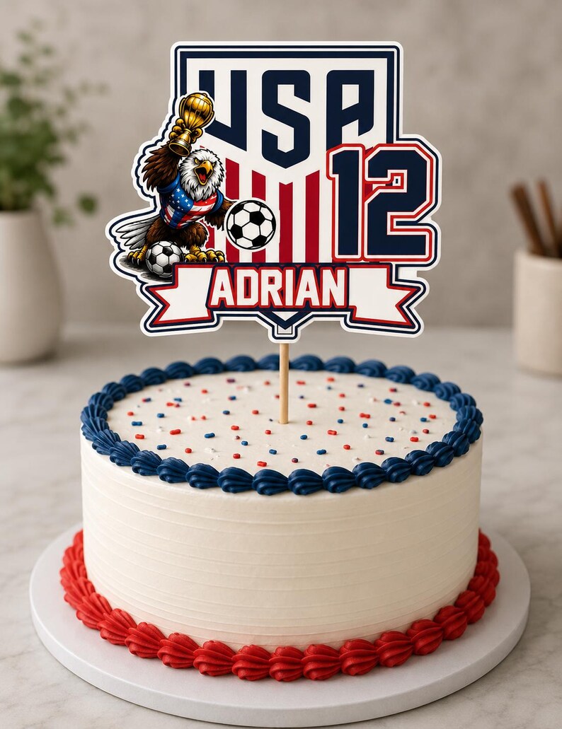 Personalized USA Soccer Cake Topper 3D - Etsy