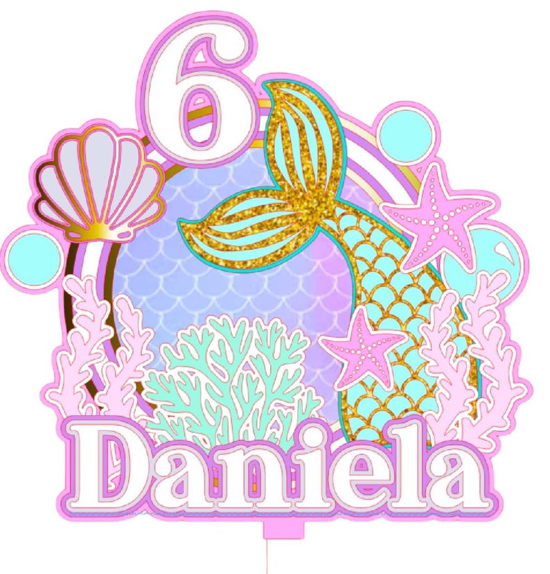 Mermaid Cake Topper - Custom Under the Sea Birthday Decoration - Etsy