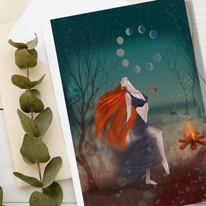 Sorceress Witch Art Print, Gothic Magic Portrait, Surreal Female Print ...