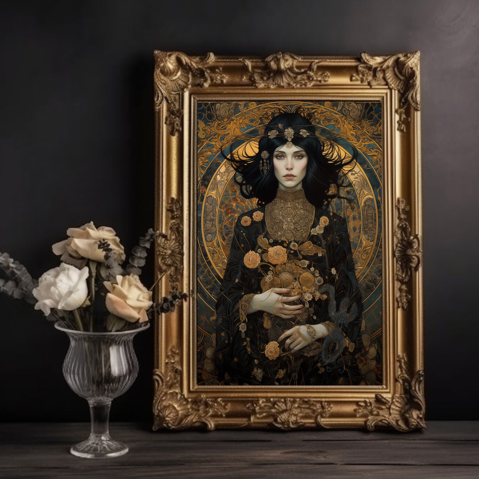 Dark Oracle Art Nouveau Giclée Print, Magic Female Portrait - Etsy