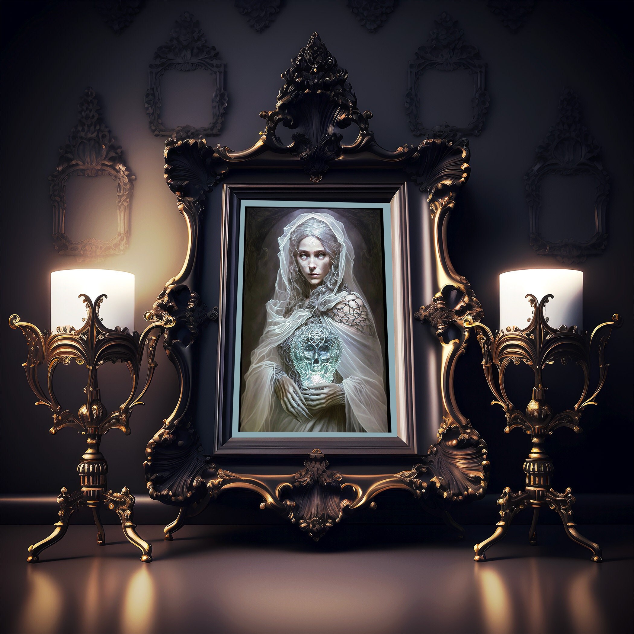 Sorceress Witch Art Print, Gothic Magic Portrait, Surreal Female Print ...