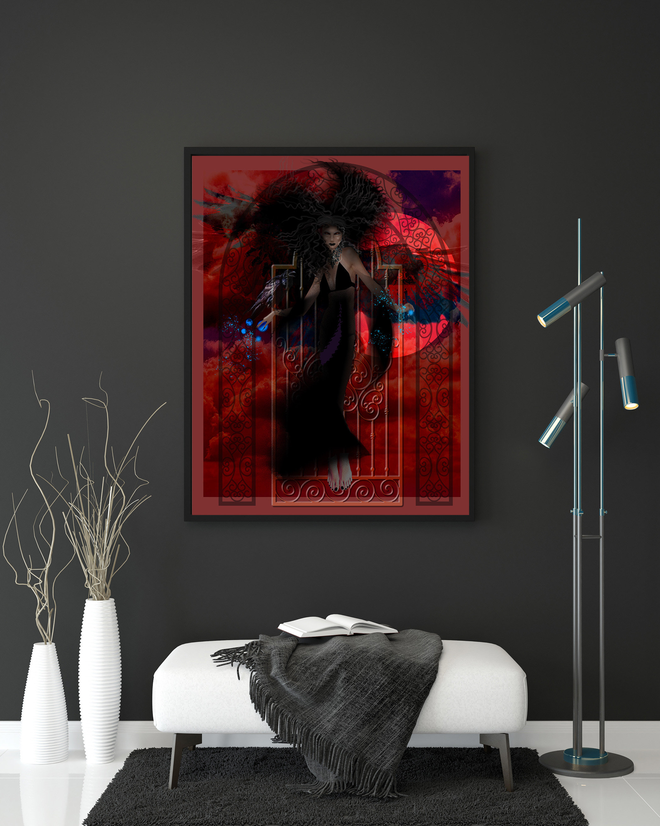 Raven Witch Print Witch Legend Print Mythical Witch Print Raven Goddess ...