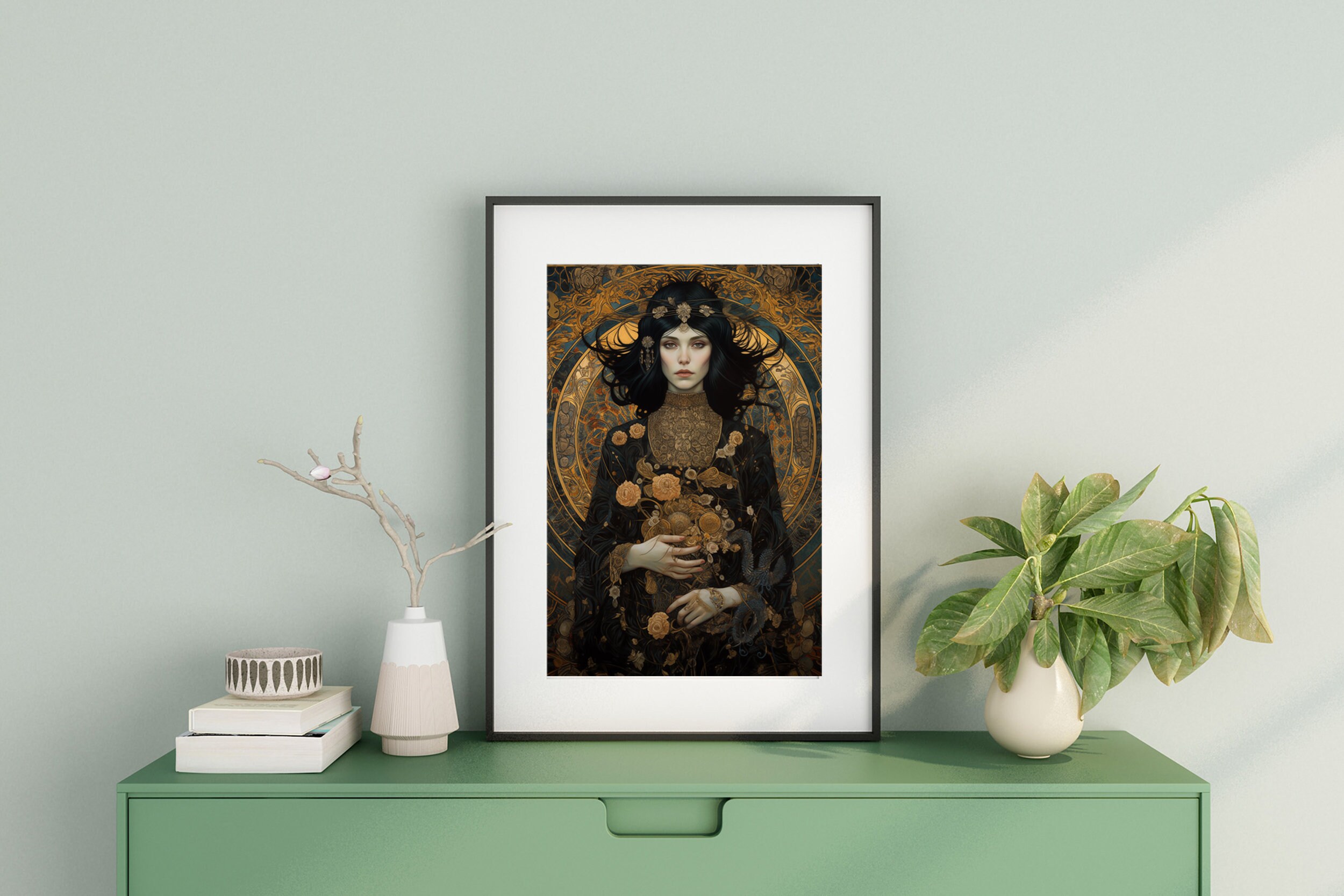 Dark Oracle Art Nouveau Giclée Print, Magic Female Portrait - Etsy