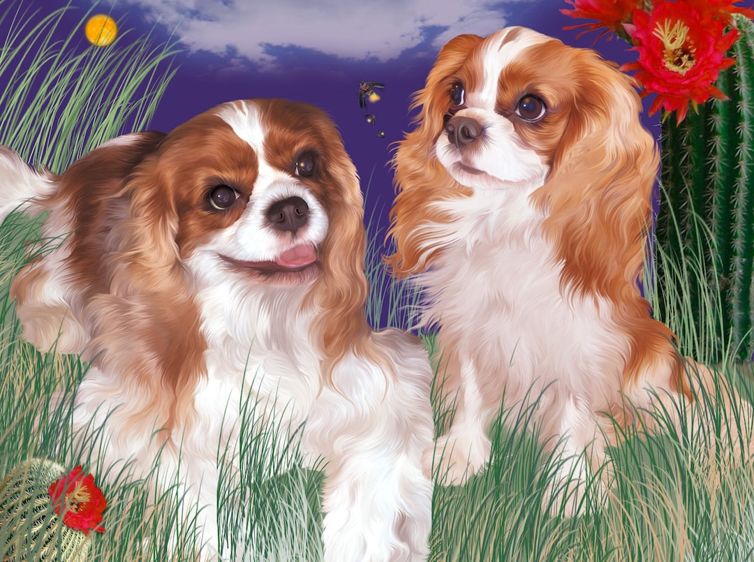 Cavalier Spaniel Artwork | Cavalier Spaniel Gicleé Print | Cavalier Pet ...