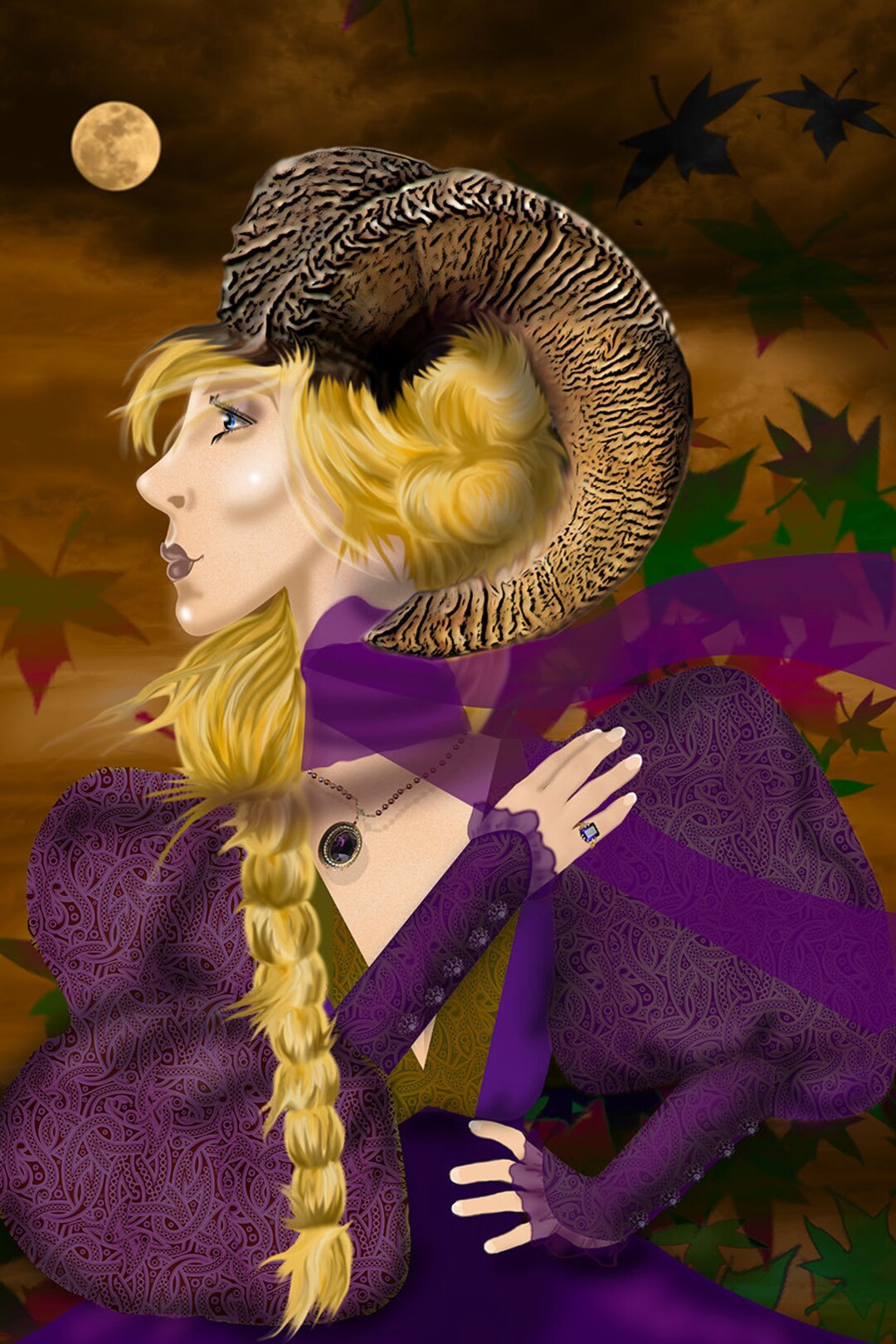 Pagan Female Art | Antlered Goddess Artwork | Woodland Goddess Art ...