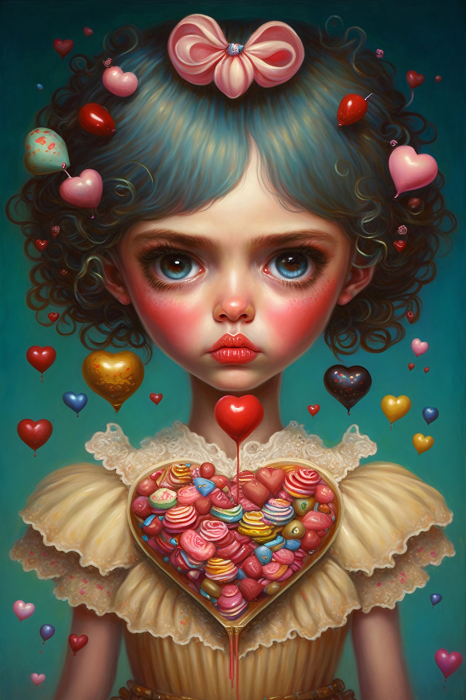 Candy Girl Pop Surreal Portraits Notecards Set - Whimsical Craft Supply ...