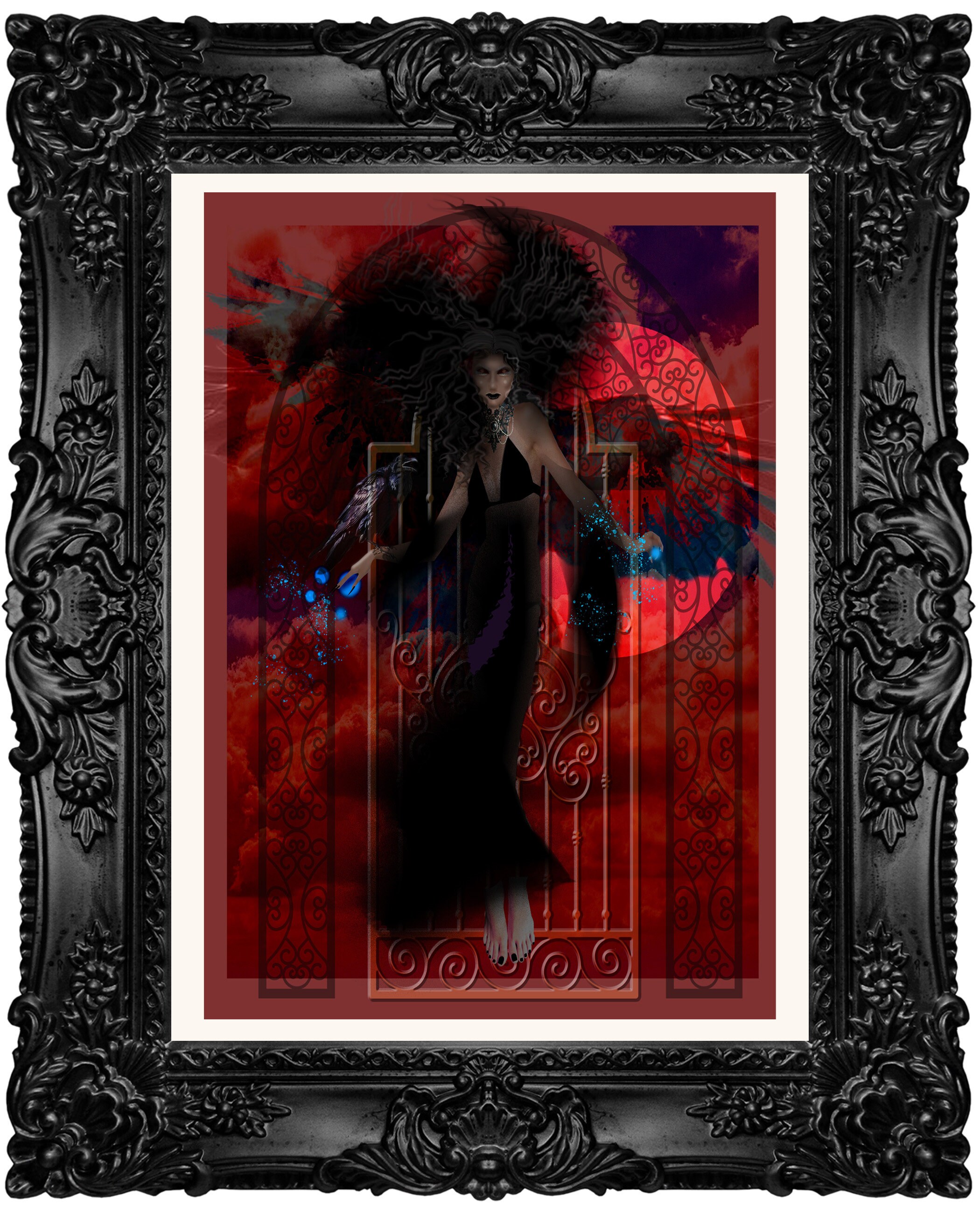 Raven Witch Print Witch Legend Print Mythical Witch Print Raven Goddess ...