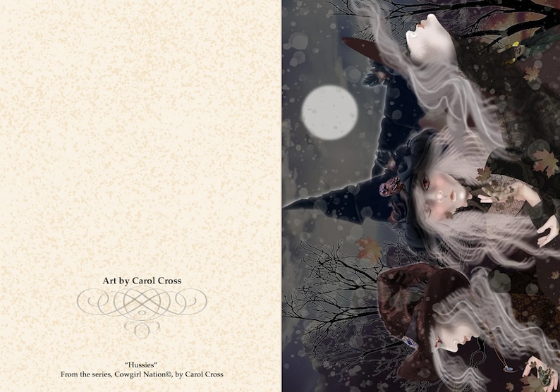 Winter Witches Notecard - Winter Solstice Celebration, Full Moon and ...