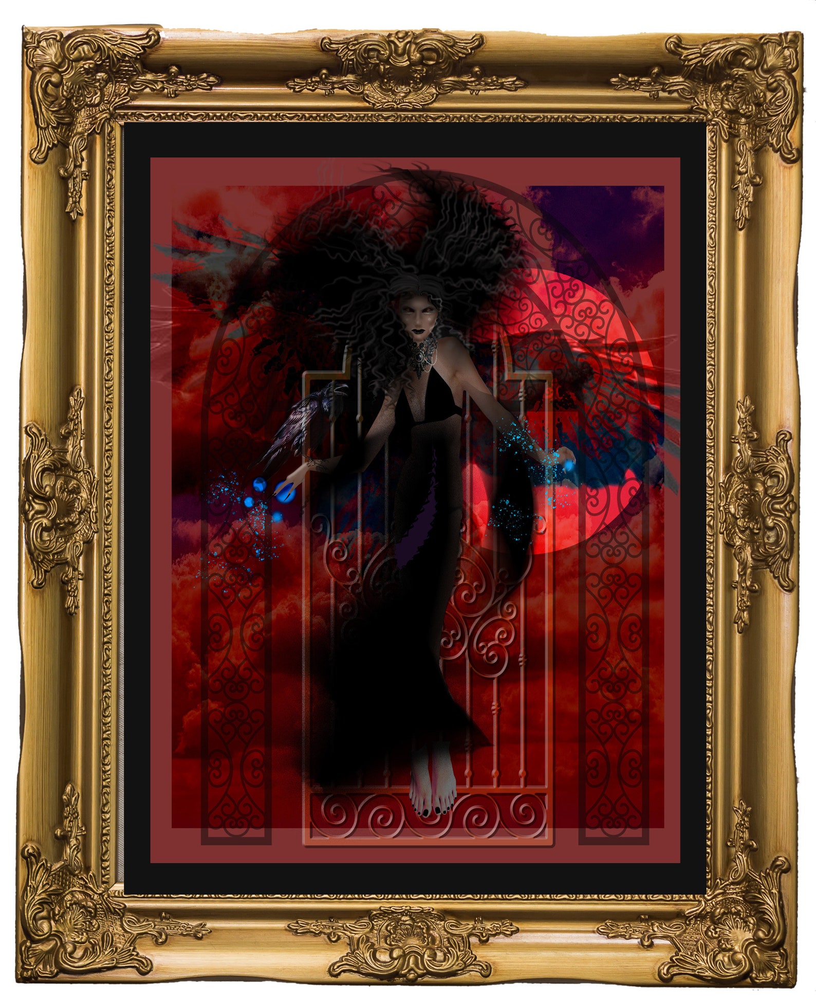 Raven Witch Print Witch Legend Print Mythical Witch Print Raven Goddess ...