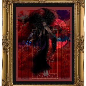 Raven Witch Print | Witch Legend Print | Mythical Witch Print | Raven ...