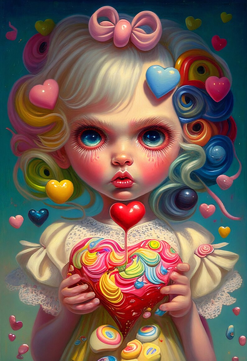 Candy Girl Pop Surreal Portraits Notecards Set - Whimsical Craft Supply ...