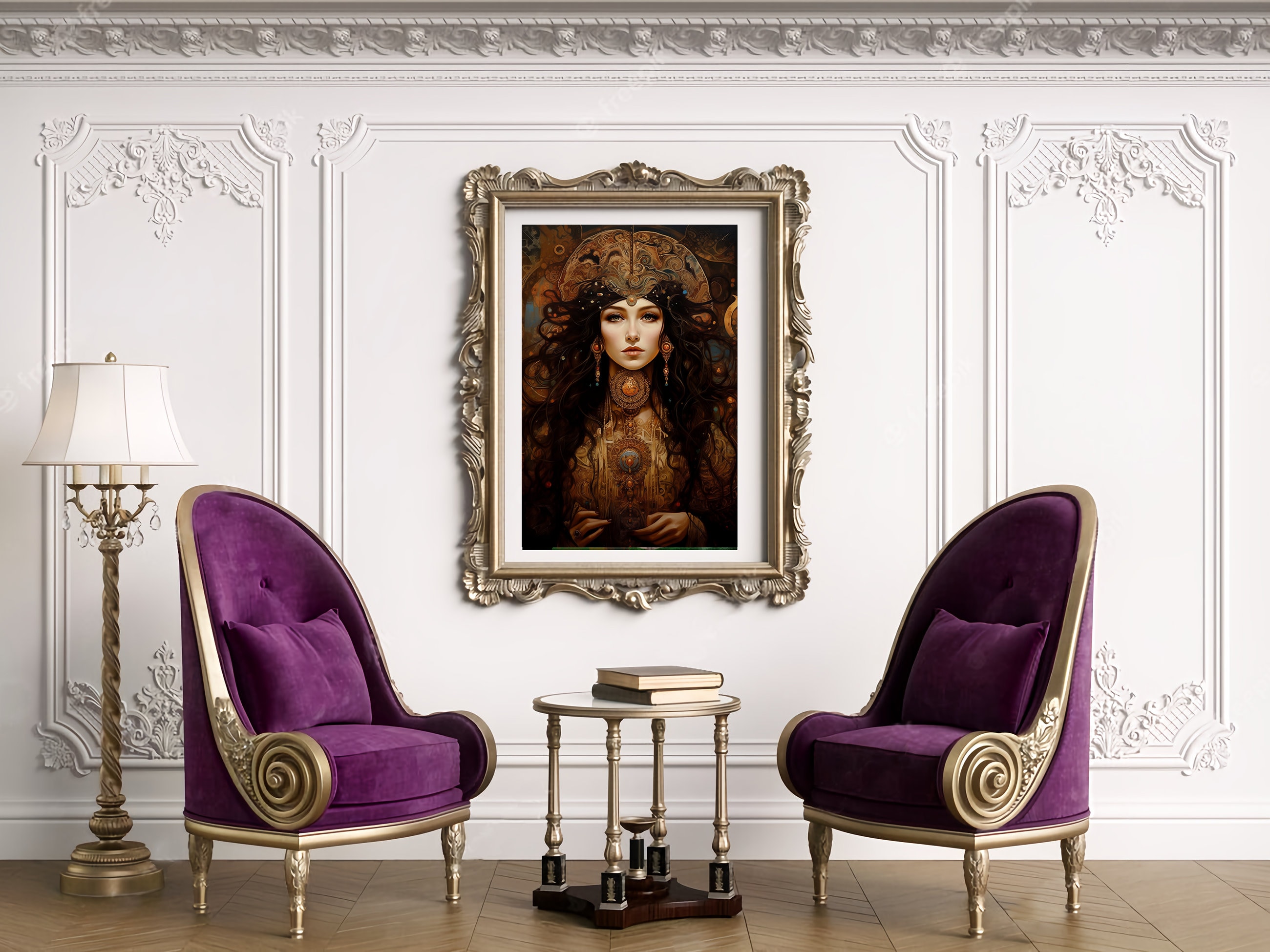 Mystical Woman, Dark Goddess Wall Art, Occult Portrait, Divine Feminine ...