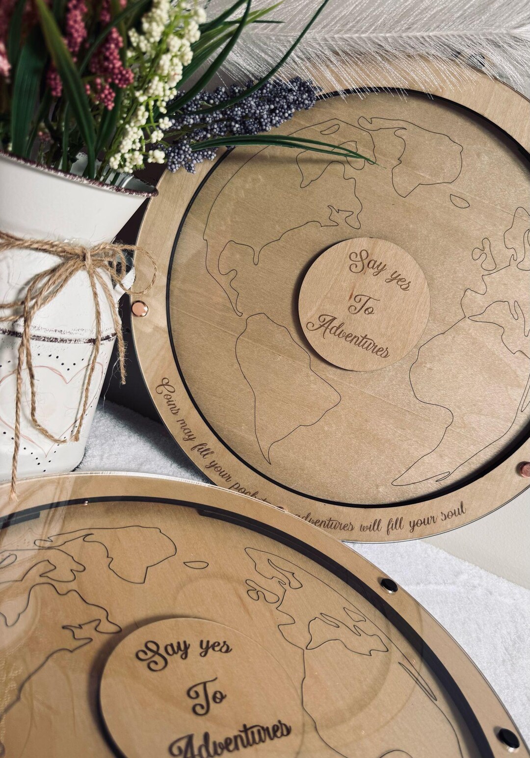 World Explorer Coin Collector Box SVG | Travel Map SVG File | Laser Cut ...