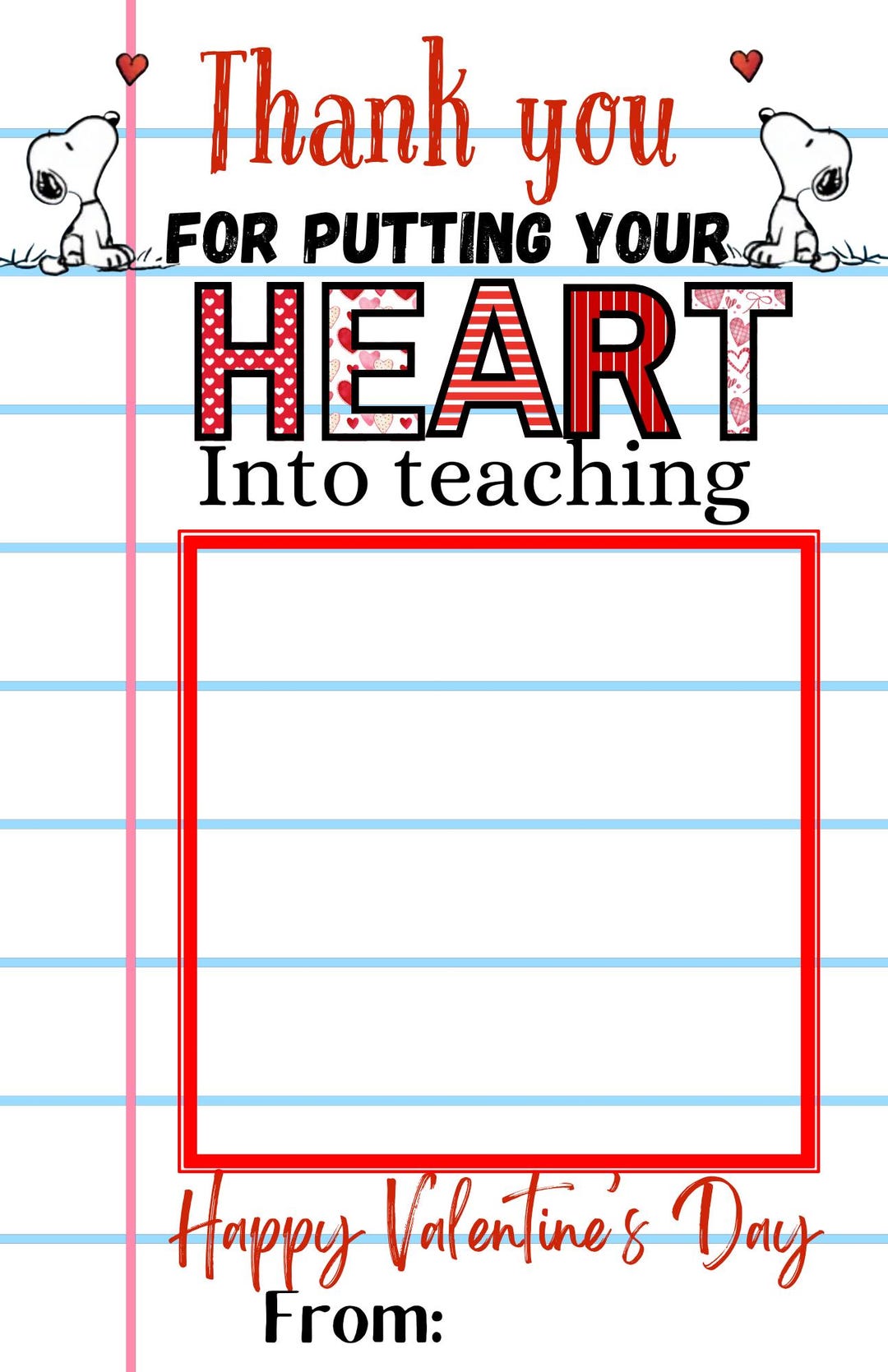 Snoopy Template 11x17 - Etsy