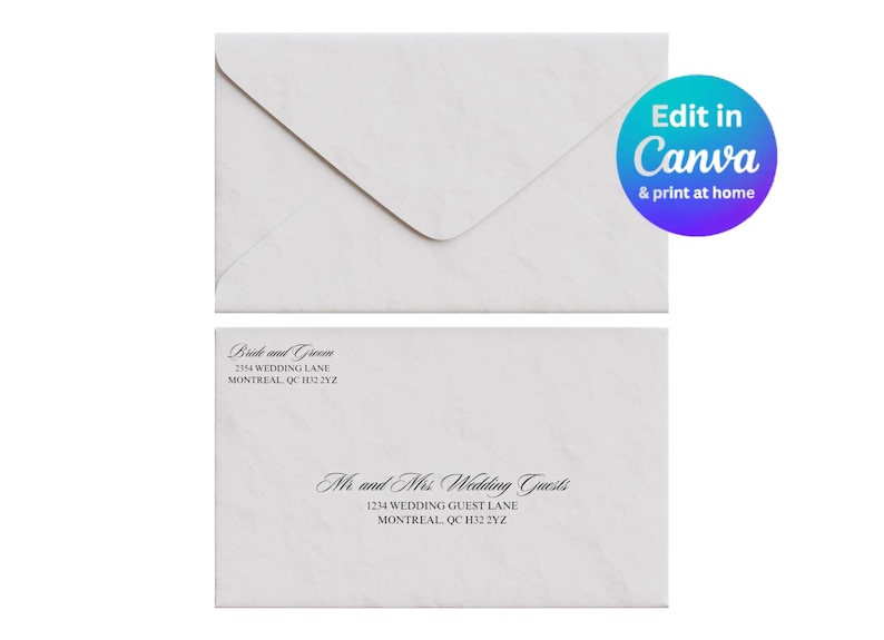 Editable Wedding Envelope Address Template (digital Download) - Etsy