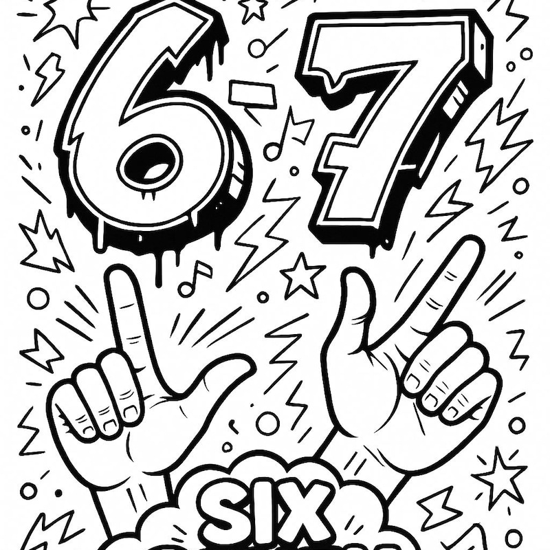 6 7 Coloring Pages - Etsy UK