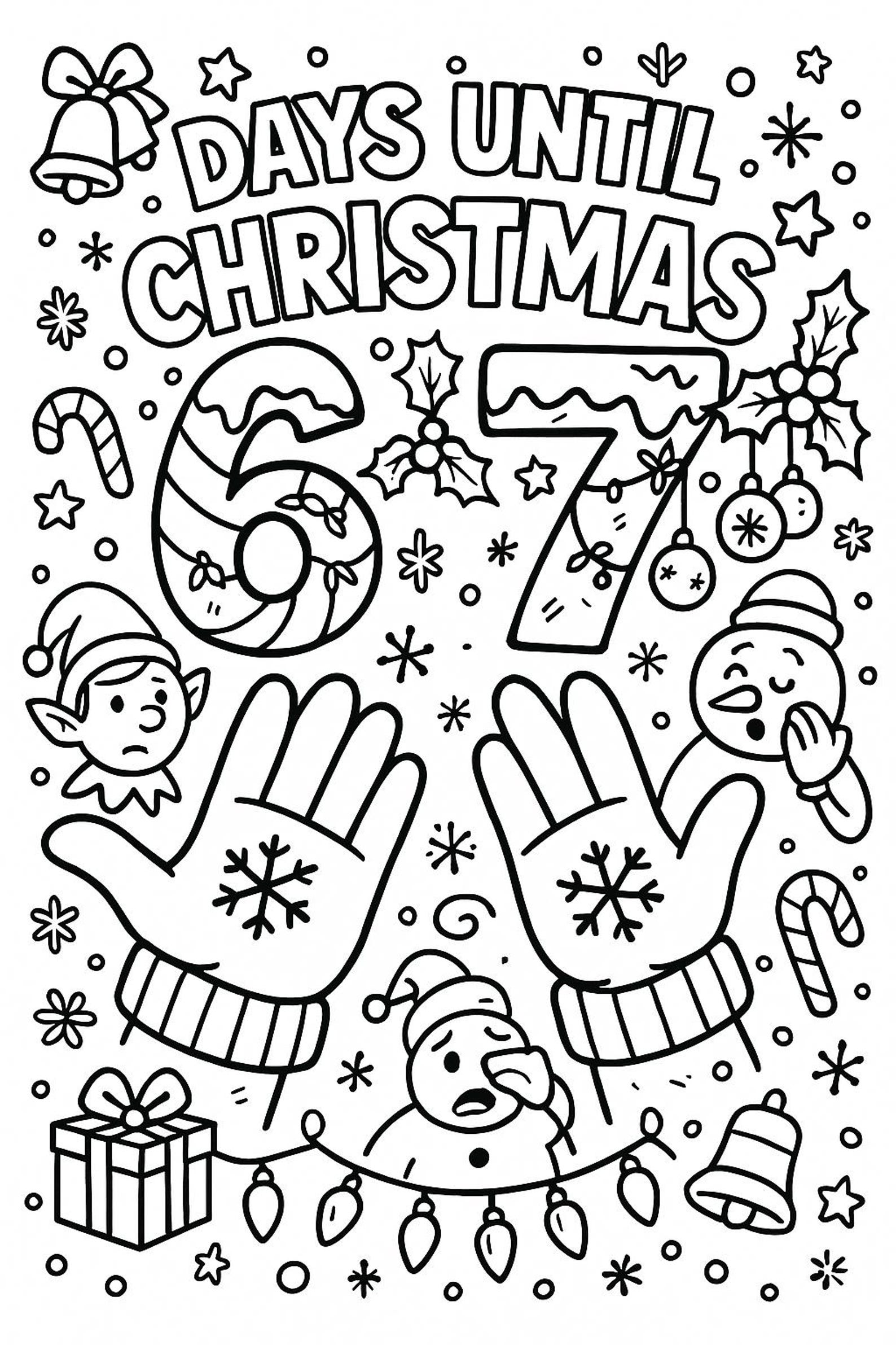 Days Until Christmas Colouring Page | 6-7 Meme Christmas Countdown ...