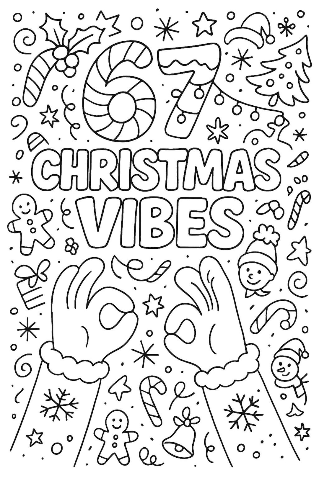 67 Christmas Colouring Page | Funny A4 Meme Printable | Festive ...