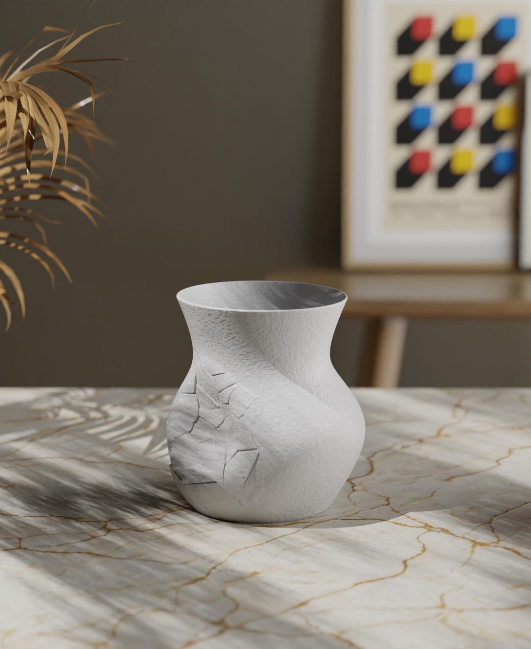 Handcrafted Shattered Vase: Unique Modern Decor, Artisanal Centerpiece ...