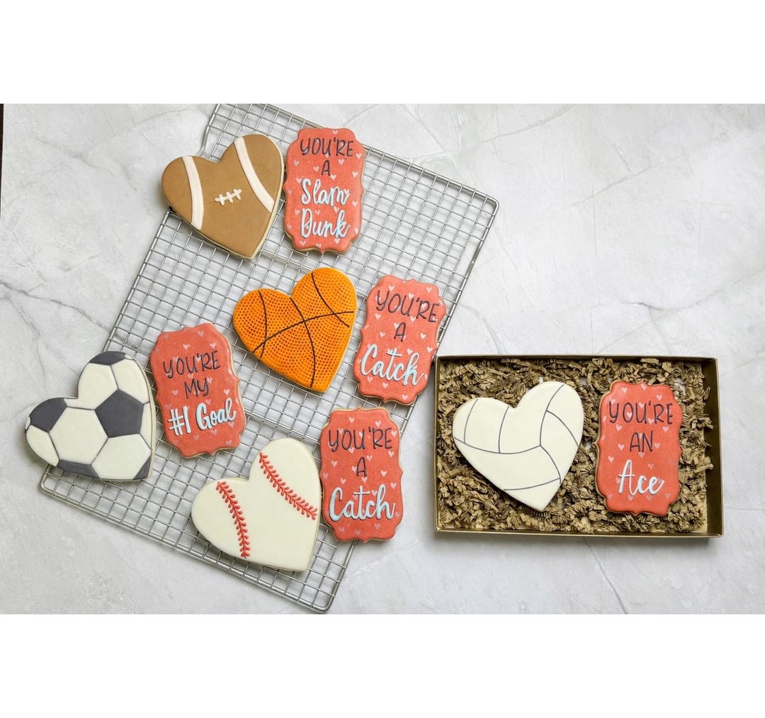 Sports Ball Valentine's Day Cookie Set **CA Orders Only** - Etsy