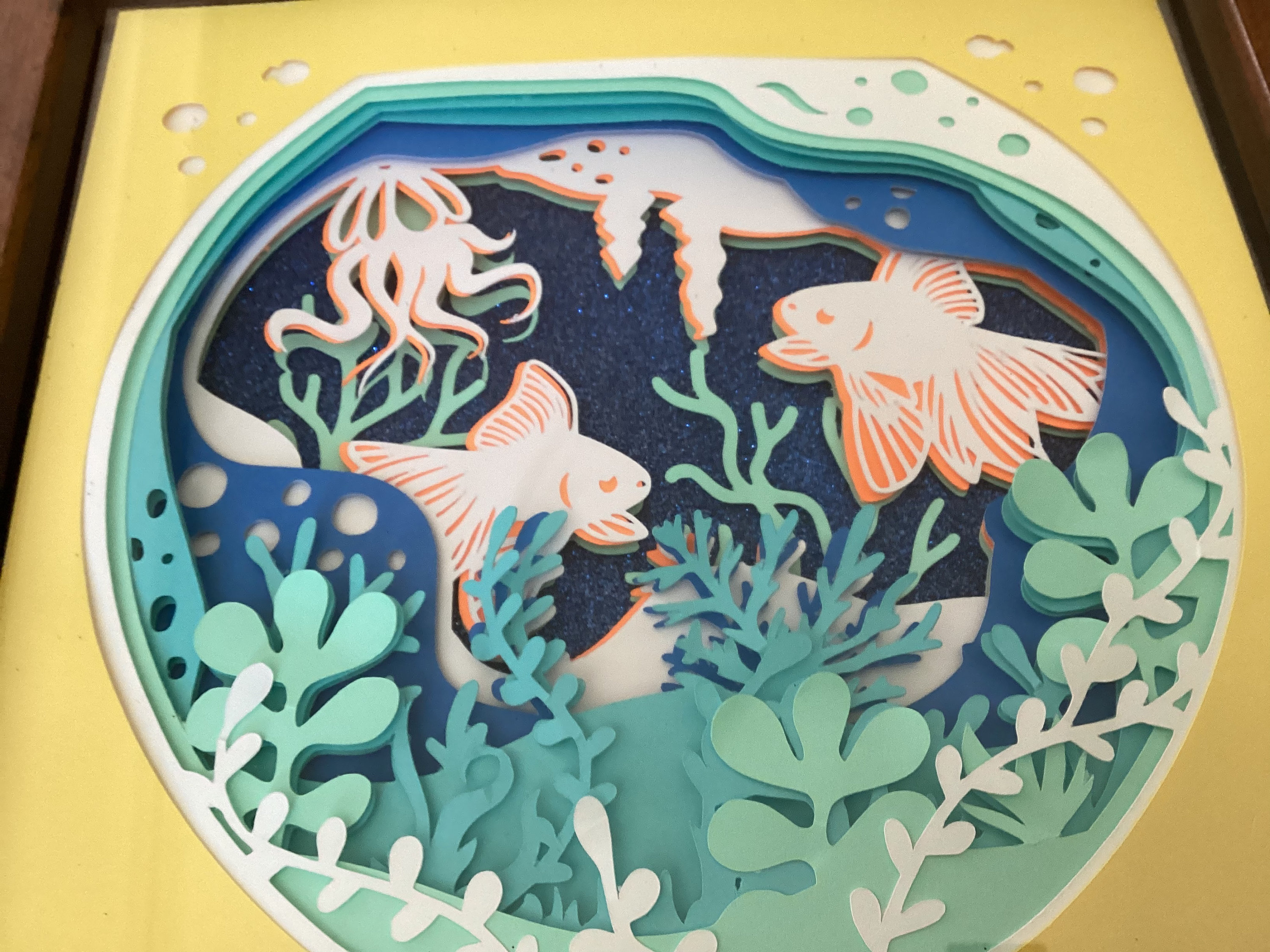 3D Layered Paper Aquarium Shadow Box - Etsy