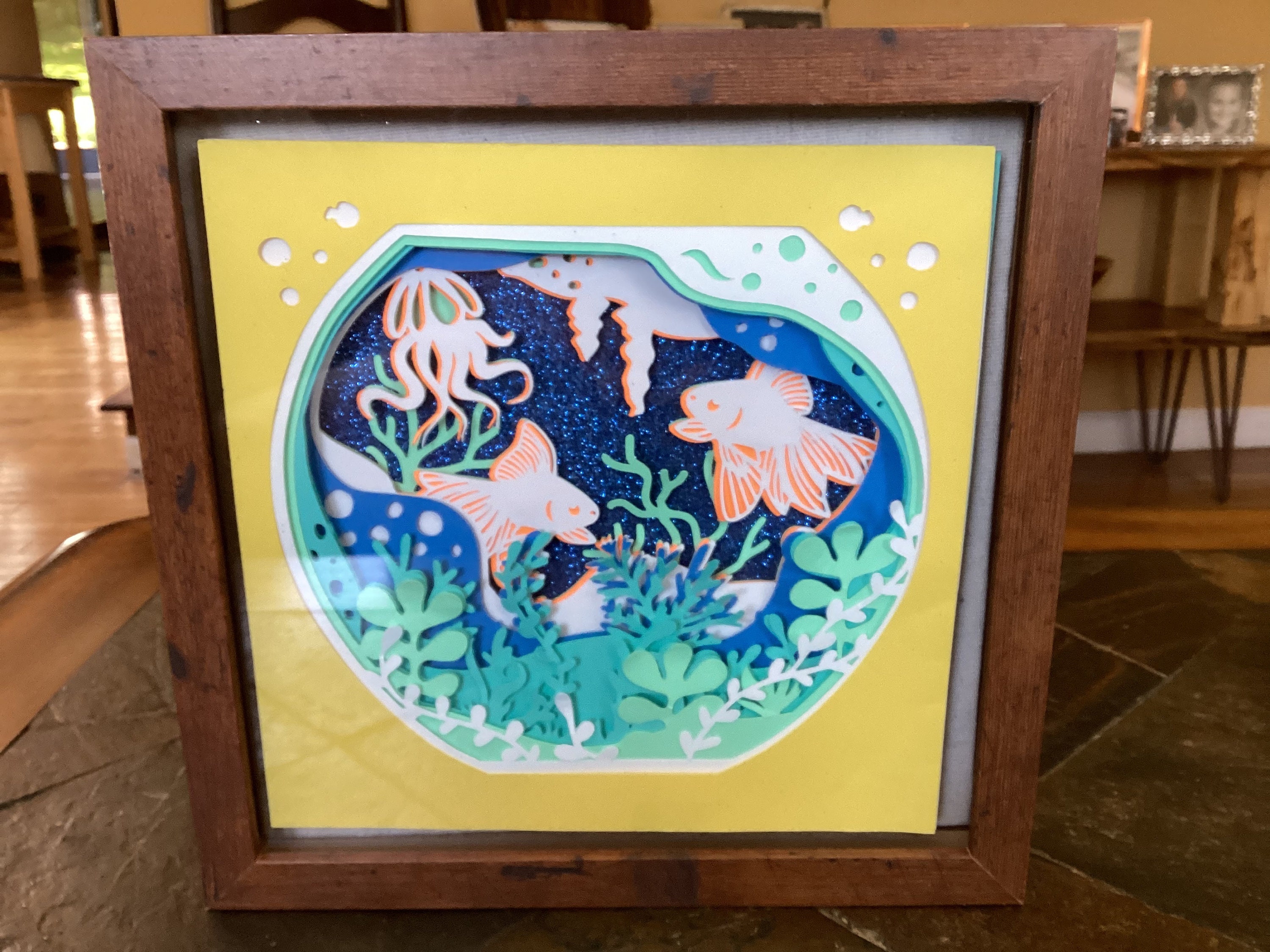 3D Layered Paper Aquarium Shadow Box - Etsy
